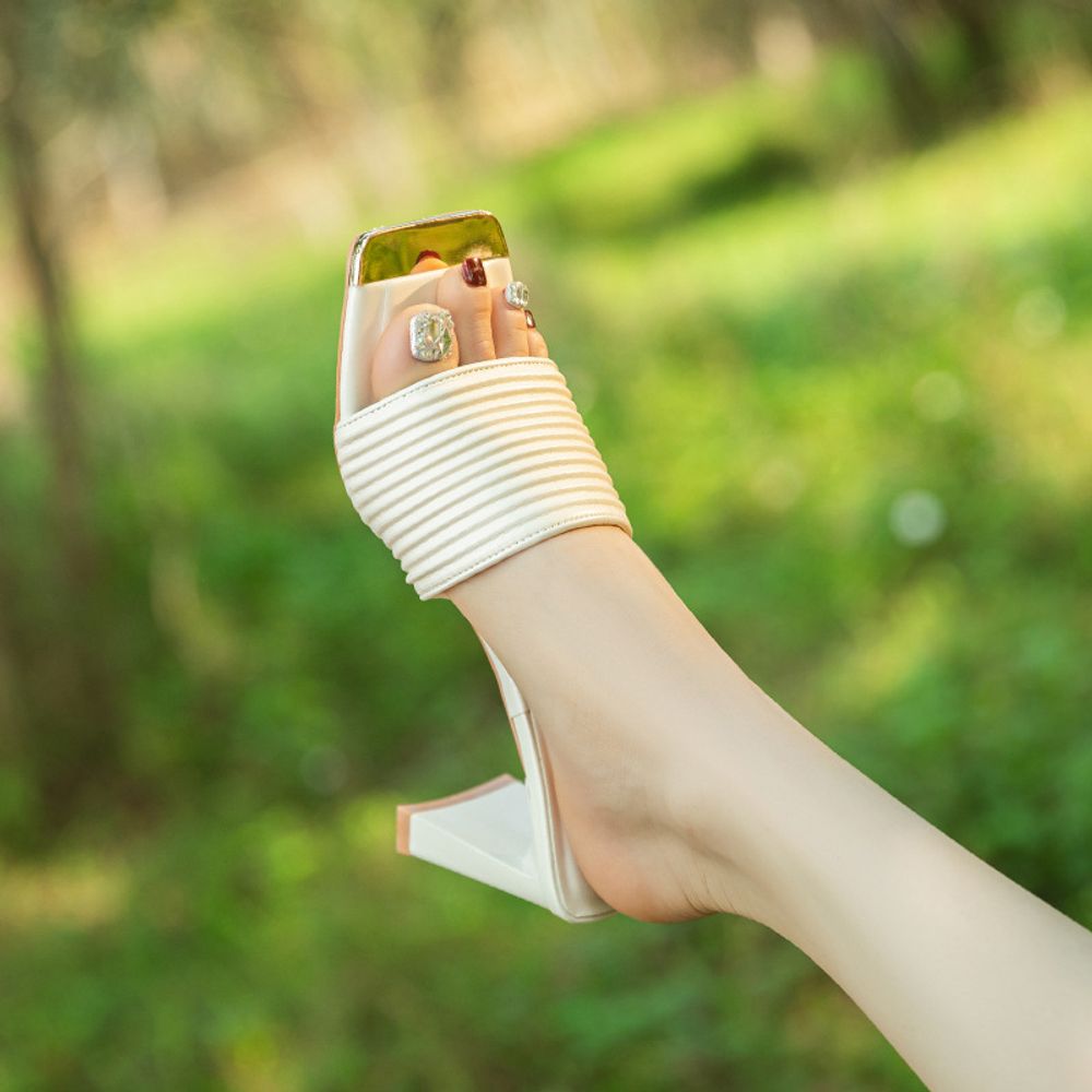 Open Toe Thick Heels